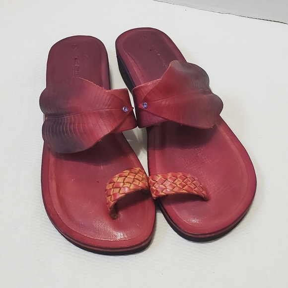 Ted Arthur | Shoes | Ted Arthur Tooled Leather Toe Loop Sandal Size 7 ...